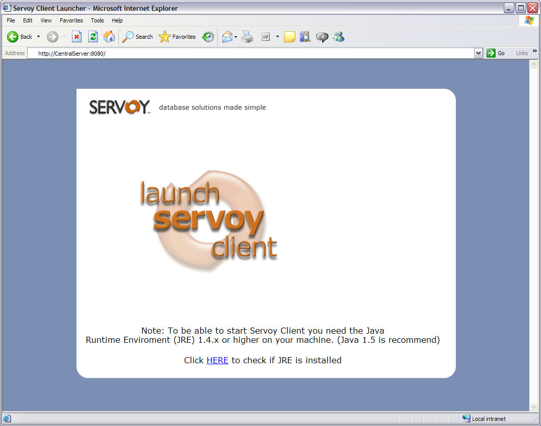 Starting Servoy Smart Client